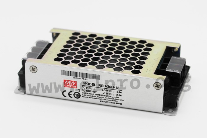 Mean Well DC/DC converters, 30W, EN50155 railway certificate, enclosed, RSD-30 series - elpro ...