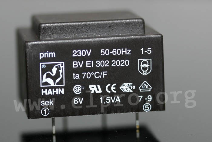Hahn PCB transformers, 1,8VA, EI 30 - elpro Elektronik