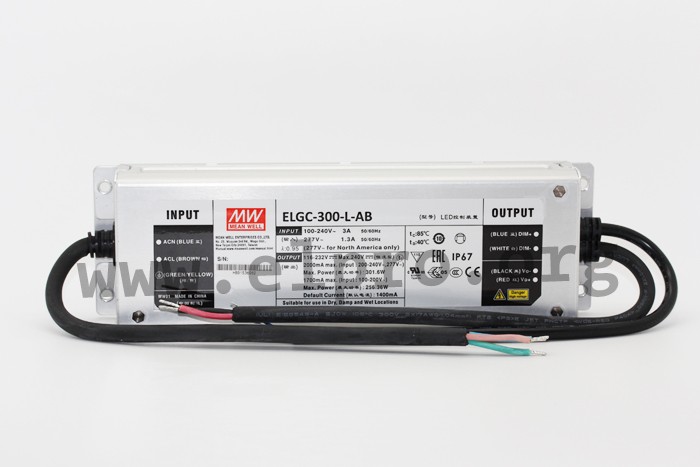 Mean Well LED drivers, 300W, IP67, constant power, dimmable, ELGC-300 ...