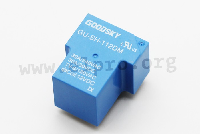 Goodsky PCB relays, 30A, 1 changeover or 1 normally open contact, GU ...