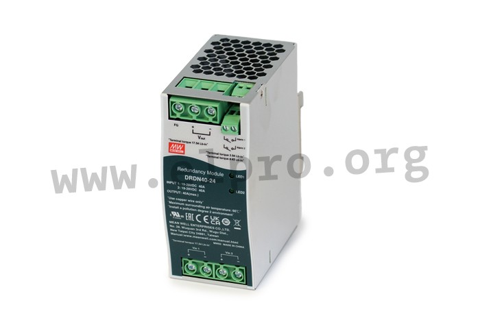 Mean Well DIN rail redundancy modules, 40A, DRDN40 series - elpro ...