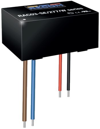 Recom AC/DC converters, 3W, stranded wire connection, RAC03-SE/277/W ...