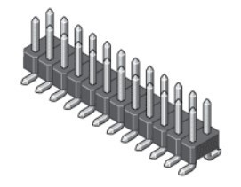 MPE Garry pin headers, SMD, pitch 2,54mm, gold-plated, 090 series ...