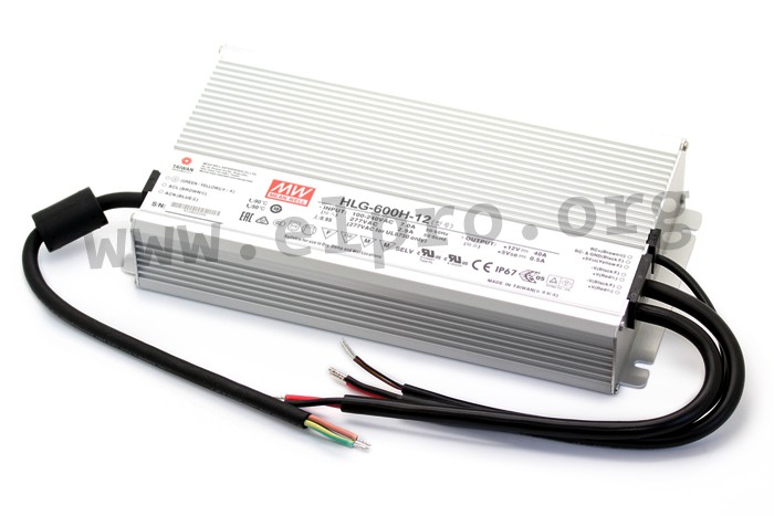 Mean Well LED drivers, 600W, IP67, CV and CC (mixed mode), fixed preset ...