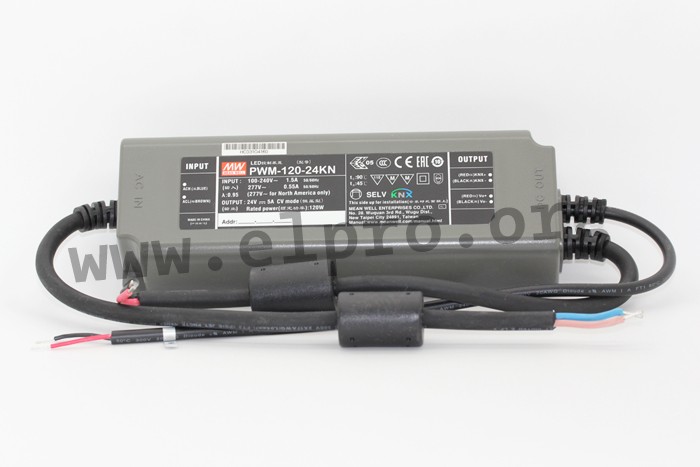 Mean Well LED drivers, 120W, KNX standard, PWM output voltage, PWM-120-KN series - elpro Elektronik