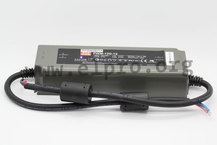 Mean Well LED drivers, 120W, IP67, PWM output voltage, Casambi bluetooth interface, PWM-120BLE ...