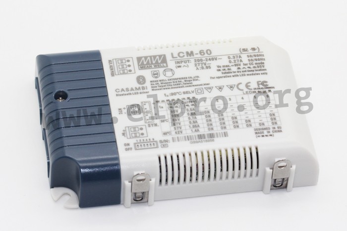Mean Well LED drivers, 60W, IP20, constant current, Casambi bluetooth ...