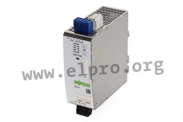 Wago DIN rail switching power supplies, 120 to 960W, IO link interface ...