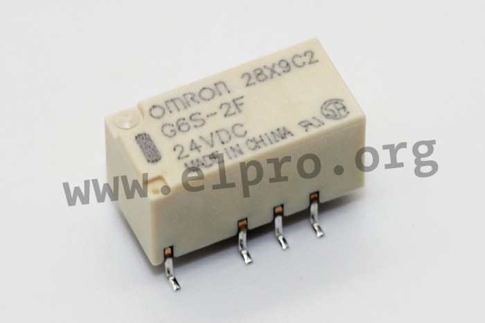 Omron SMD relays, 2A, 2 changeover contacts, G6S series - elpro Elektronik