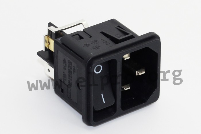 Schurter IEC appliance inlets, 70°C, with switch, DC11 series - elpro ...