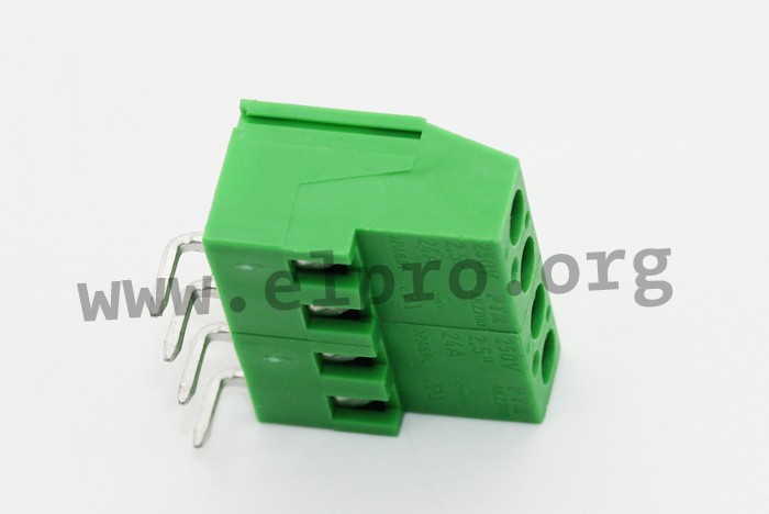 PTR terminal blocks, pitch 5,08mm, 24A, screw-cage clamp principle, 90 ...