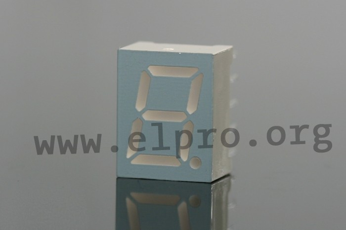Everlight 7-segment LED displays, 10mm digit height, 1 digit, S43 series - elpro Elektronik