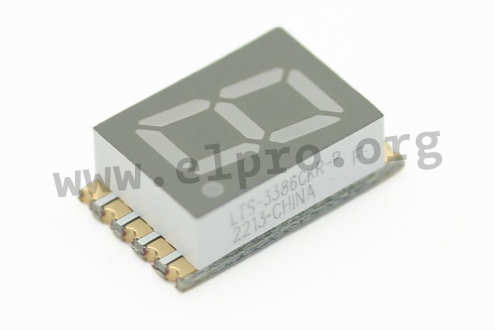 LiteOn 7-segment SMD LED displays, 7,62mm digit height, 1 digit, LTS ...