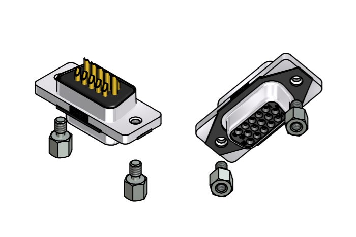 Conec high density socket strips, solder bucket, straight, 15-0076_Slim ...