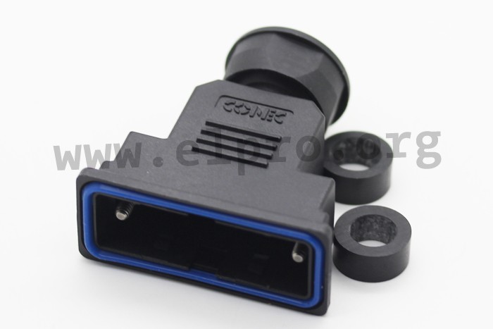 Conec D-sub backshells, plastic, straight cable entry, 15-0046 and 15 ...