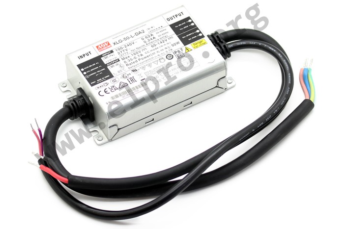 Mean Well LED drivers, 50W, IP67, constant power, dimmable, DALI 2.0 ...