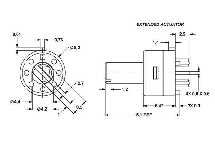 C&K rotary switches, 7,7mm axis, soldering pins, RM series - elpro ...