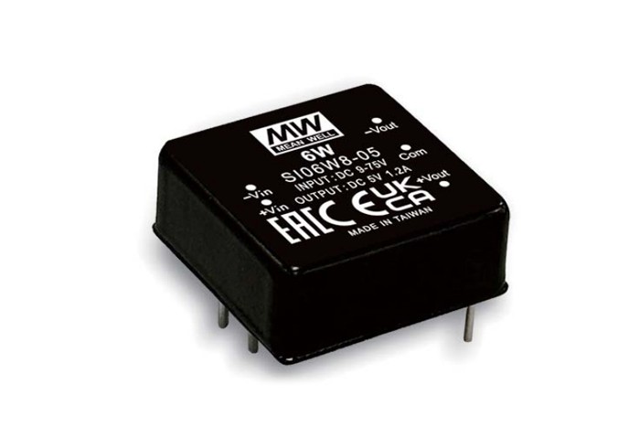 Mean Well DC/DC converters, 6W, 1"x1", SI06W8 series - elpro Elektronik