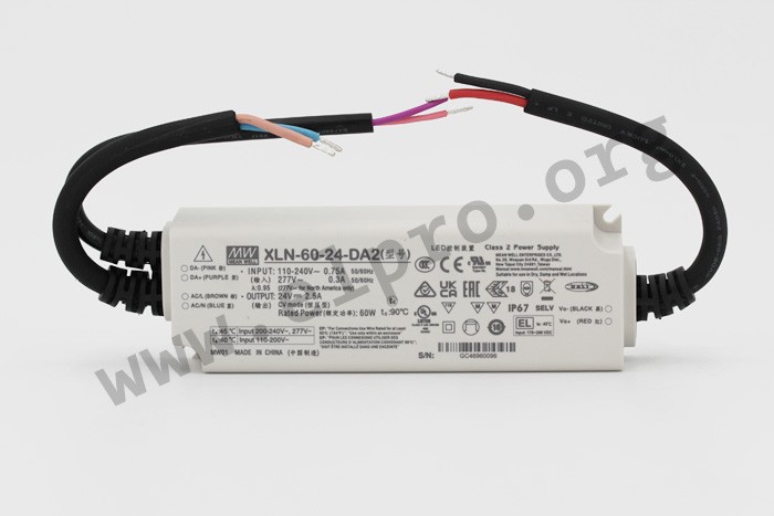 Mean Well LED drivers, 60W, IP67, constant voltage, dimmable, DALI 2.0 ...
