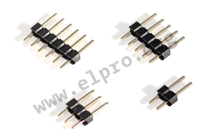 W+P pin headers, single-row, straight, pitch 2,54mm, gold-plated, 943 ...