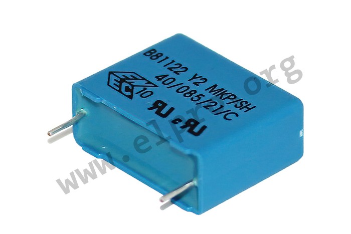 TDK MKP EMI/RFI suppression capacitors, class Y2, 250V, Epcos, B81122 ...
