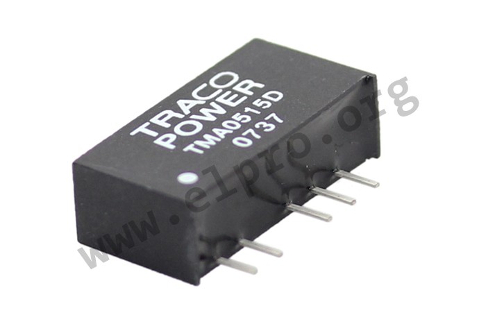 Traco Power DC/DC converters, 1W, SIL7 housing, dual output, TMA series ...