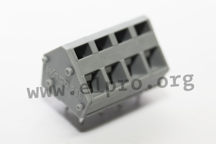 Wago spring terminal blocks, pitch 5mm/5,08mm, 24A, 45°, without lever ...